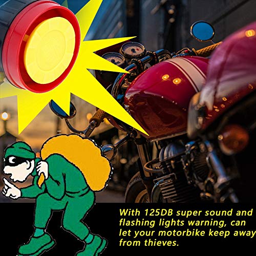 Motorcycle Alarm System,Tangxi 12V Motorcycle Anti theft with Remote Control,125ddB Super sound& Flashing Lights Warning,5 Sensitivity Levels,Adjustable Universal for Most 12V motorcycles