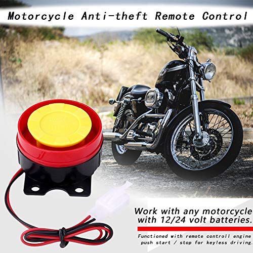 Motorcycle Alarm System,Tangxi 12V Motorcycle Anti theft with Remote Control,125ddB Super sound& Flashing Lights Warning,5 Sensitivity Levels,Adjustable Universal for Most 12V motorcycles