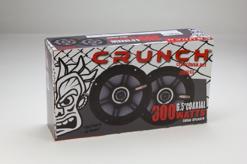 Crunch CS65CXS Full Range 3-Way Shallow Mount Car Speaker, 6.5" , Black