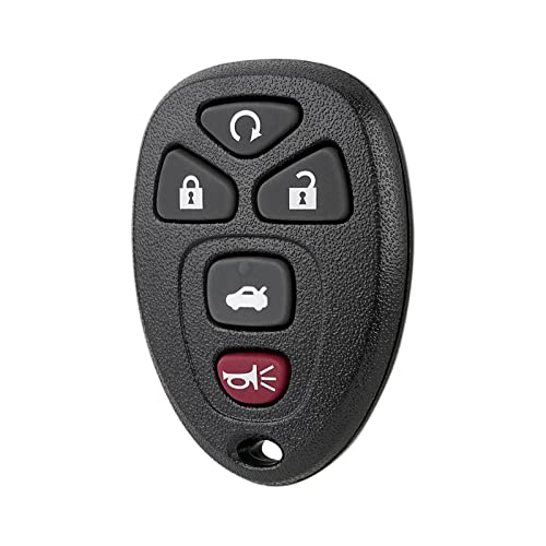 Keyless Remote Start Car Key Fob with Ignition Key fits Chevy Impala 2006 2007 2008 2009 2010 2011 2012 2013 Cadillac DTS Buick Lucerne Chevrolet Monte Carlo OUC60270, OUC60221 (Pack of 2)