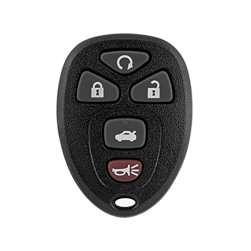 Keyless Remote Start Car Key Fob with Ignition Key fits Chevy Impala 2006 2007 2008 2009 2010 2011 2012 2013 Cadillac DTS Buick Lucerne Chevrolet Monte Carlo OUC60270, OUC60221 (Pack of 2)