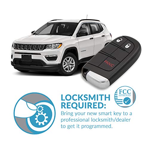 Keyless2Go Replacement for 3 Button Proximity Remote Smart Key for Jeep Compass M3N-40821302 68250335 AB