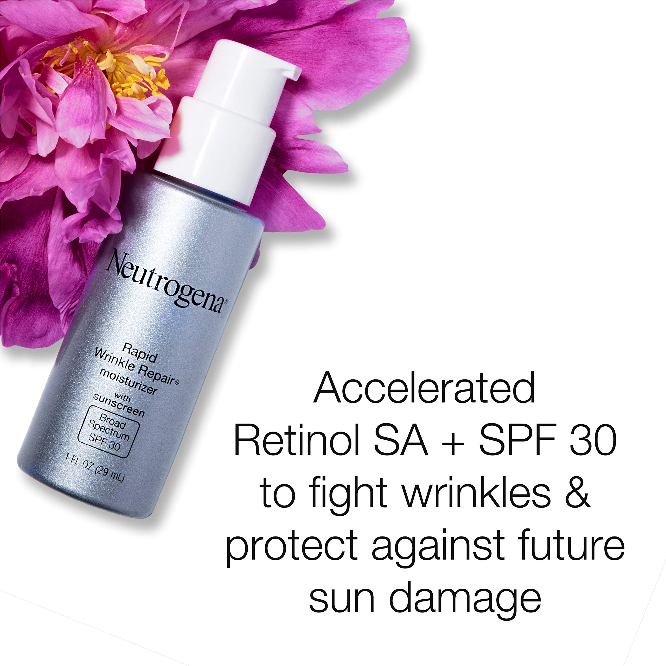 Neutrogena Rapid Wrinkle Repair Retinol Facial Moisturizer with SPF 30 Sunscreen, 1 fl. oz, & Rapid Wrinkle Repair Retinol Under-Eye Cream, 0.5 oz