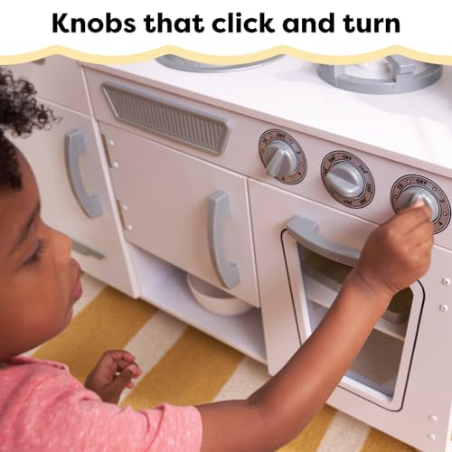 KidKraft Vintage Wooden Play Kitchen with Pretend Ice Maker and Play Phone, White