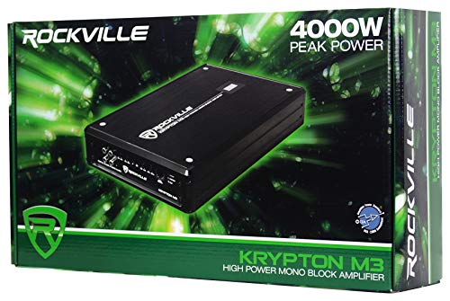 Rockville Krypton-M3 4000w Max/1000w RMS Mono 1 Ohm Car Amplifier Amp+Remote