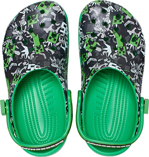 Crocs Classic Minecraft Clogs, Multi Black, 13 US Unisex Little Kid