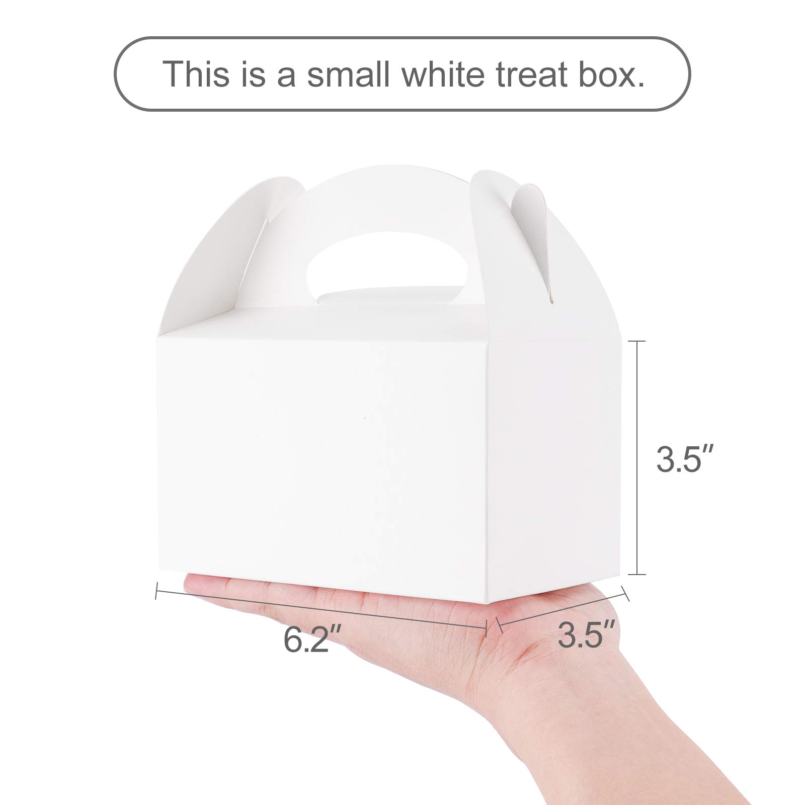 Eupako 48 Pack Treat Boxes White Goodies Favor Boxes Small Gable Gift Boxes for Wedding, Birthday Party with Twine and Tag 6.2 x 3.5 x 3.5 Inches