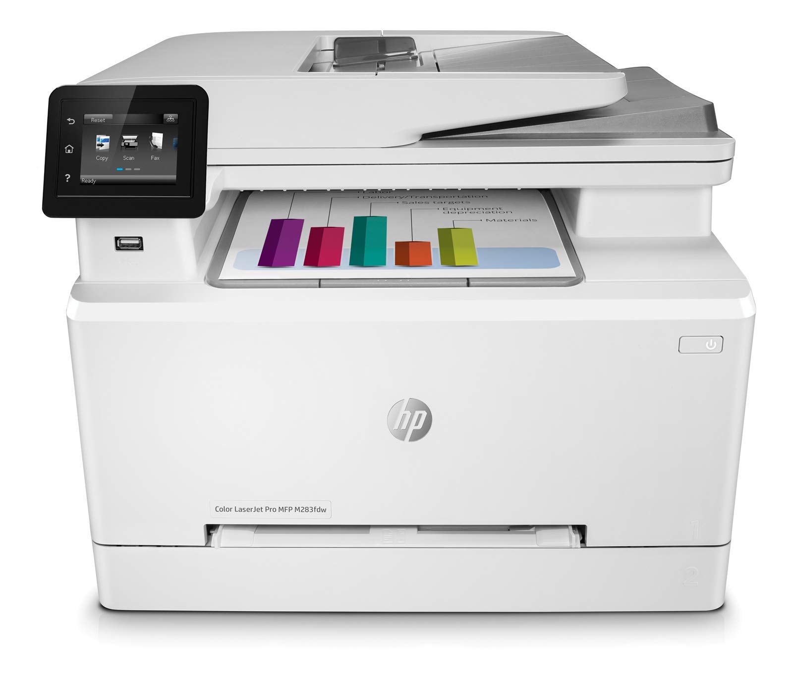HP Color Laserjet Pro M283fdw Wireless All-in-One Laser Printer, Remote Mobile Print, Scan & Copy, Duplex Printing (7KW75A), White, Model:7KW75A#BGJ (Renewed)