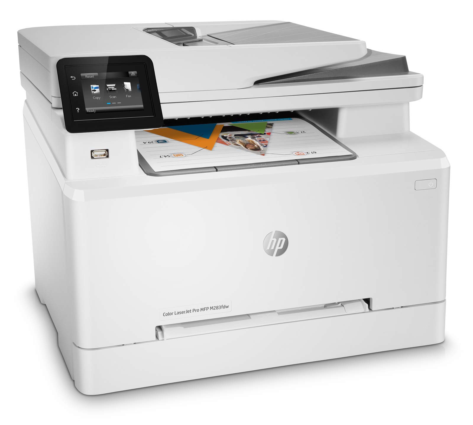 HP Color Laserjet Pro M283fdw Wireless All-in-One Laser Printer, Remote Mobile Print, Scan & Copy, Duplex Printing (7KW75A), White, Model:7KW75A#BGJ (Renewed)