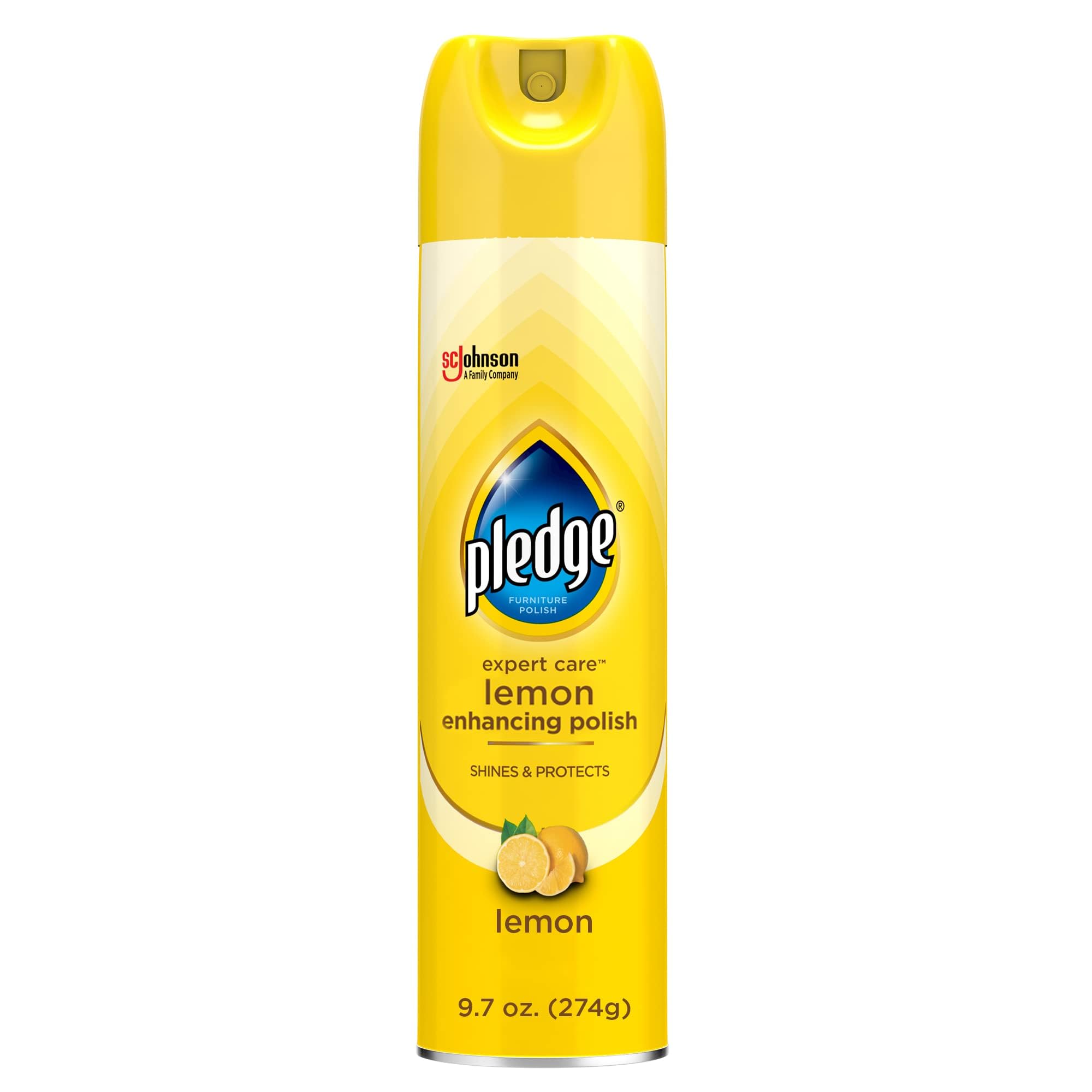 Pledge Beautify It Lemon Enhancing Polish Spray - Removes Dust and Fingerprints. Provides Protective, Glossy Coating (1 Aerosol Spray), 9.7 oz, Packaging May Vary