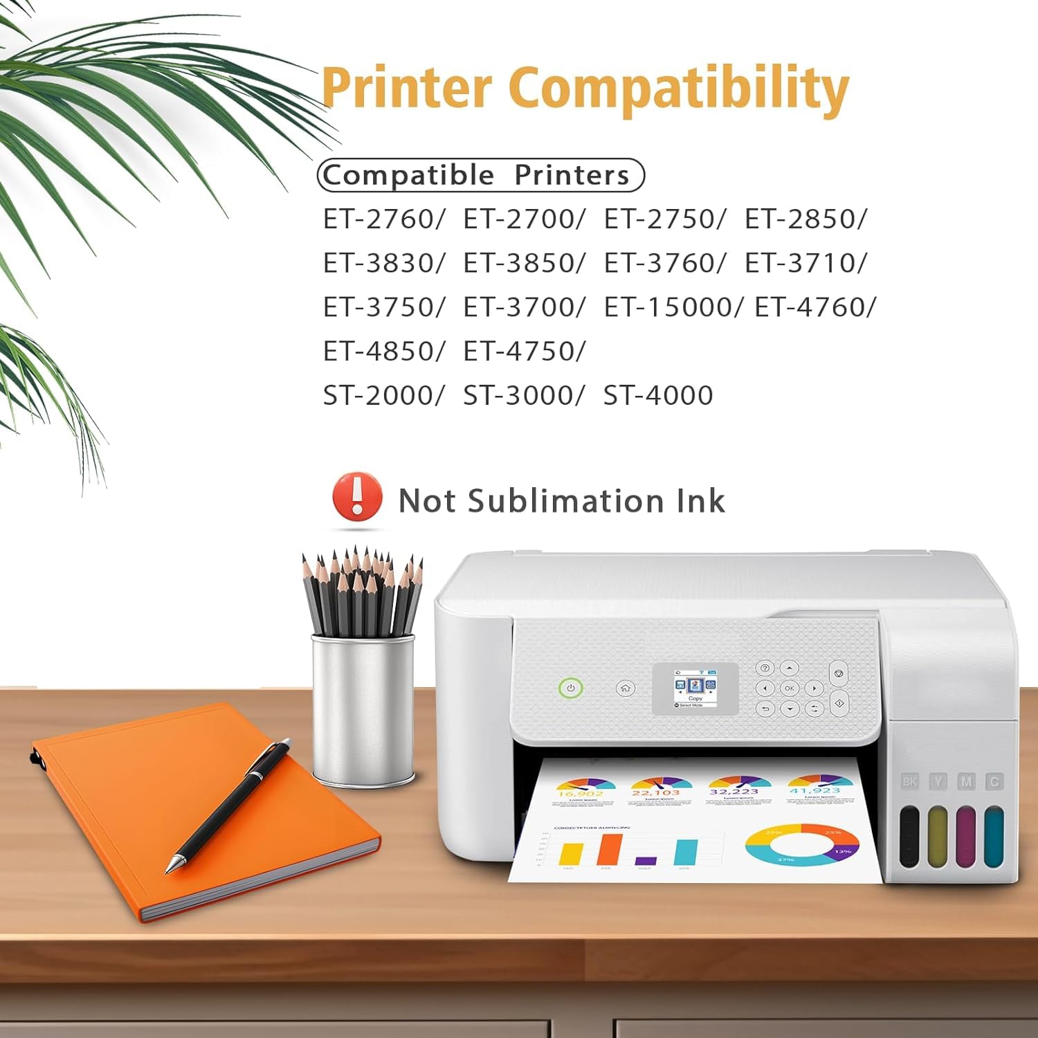 Topkolor Compatible T502 502 Refill Ink Bottle Kit for ET-2760 ET-2750 ET-3750 ET-4760 ET-4750 ET-3760 ET-3710 ET-3700 ET-2700 ST-2000 ST-3000 ET-2803 Printer, 4-Pack