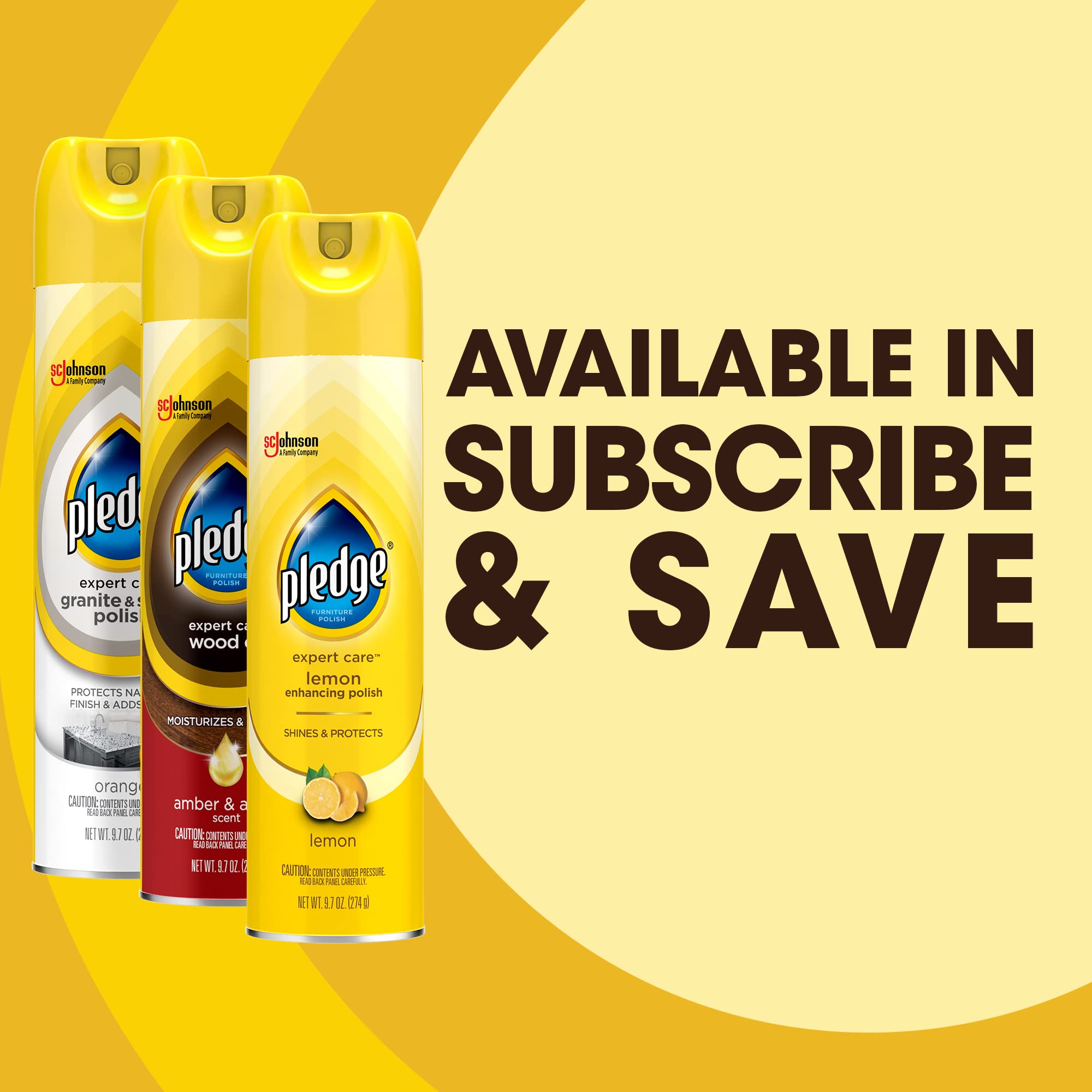 Pledge Beautify It Lemon Enhancing Polish Spray - Removes Dust and Fingerprints. Provides Protective, Glossy Coating (1 Aerosol Spray), 9.7 oz, Packaging May Vary
