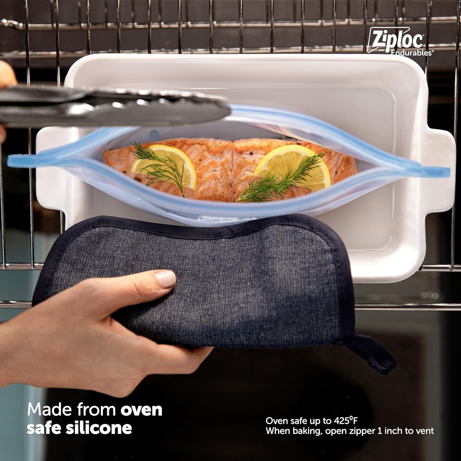 Ziploc Endurables Medium Container, 4 Cups, Reusable Silicone Bags and Food Storage Meal Prep Containers for Freezer, Oven, and Microwave, Dishwasher Safe