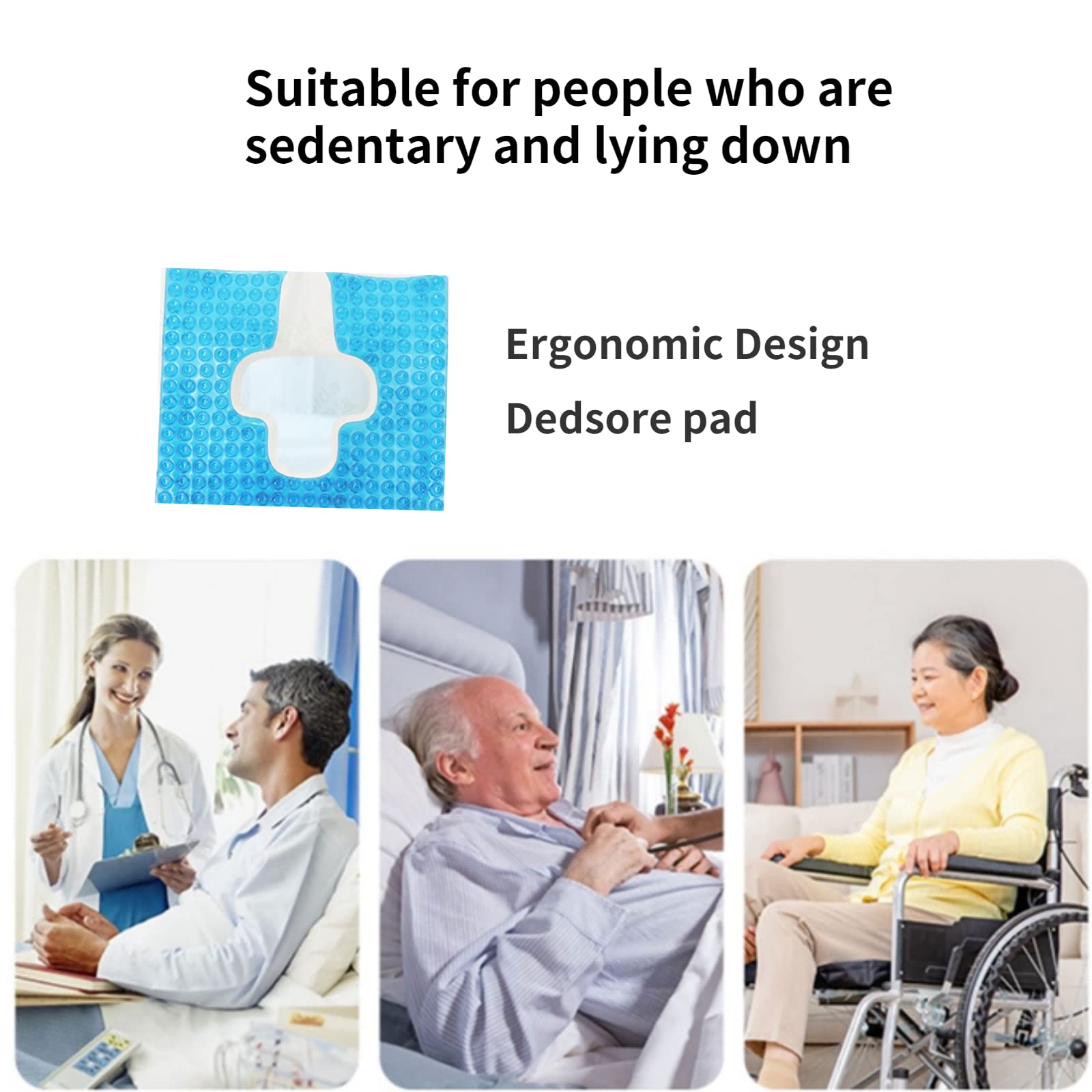 EGEN Gel Memory Foam Seat Cushion Hip Pain, Back Pain Tailbone Coccyx Sciatica Relief, Chair Cushion for Paralysis, Sedentary, Car, Wheelchair,Sciatica Bed Elderly Bedsore (with Black Cover)