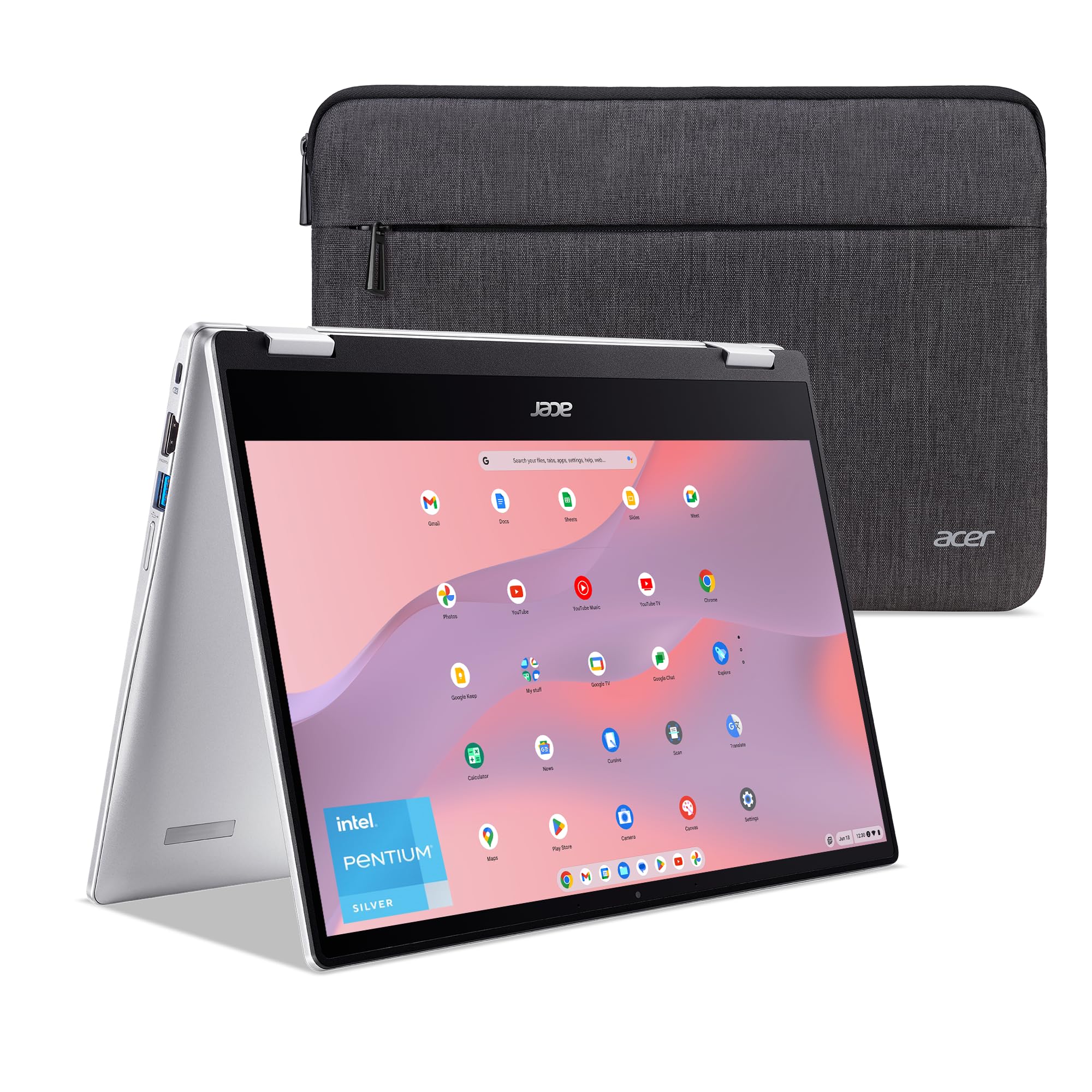 Acer Chromebook Spin 314 Convertible Laptop | Intel Pentium Silver N6000 | 14" HD Corning Gorilla Glass Touch Display | 4GB LPDDR4X | 128GB eMMC | Intel Wi-Fi 6 AX201 | Chrome OS | CP314-1H-P9G7