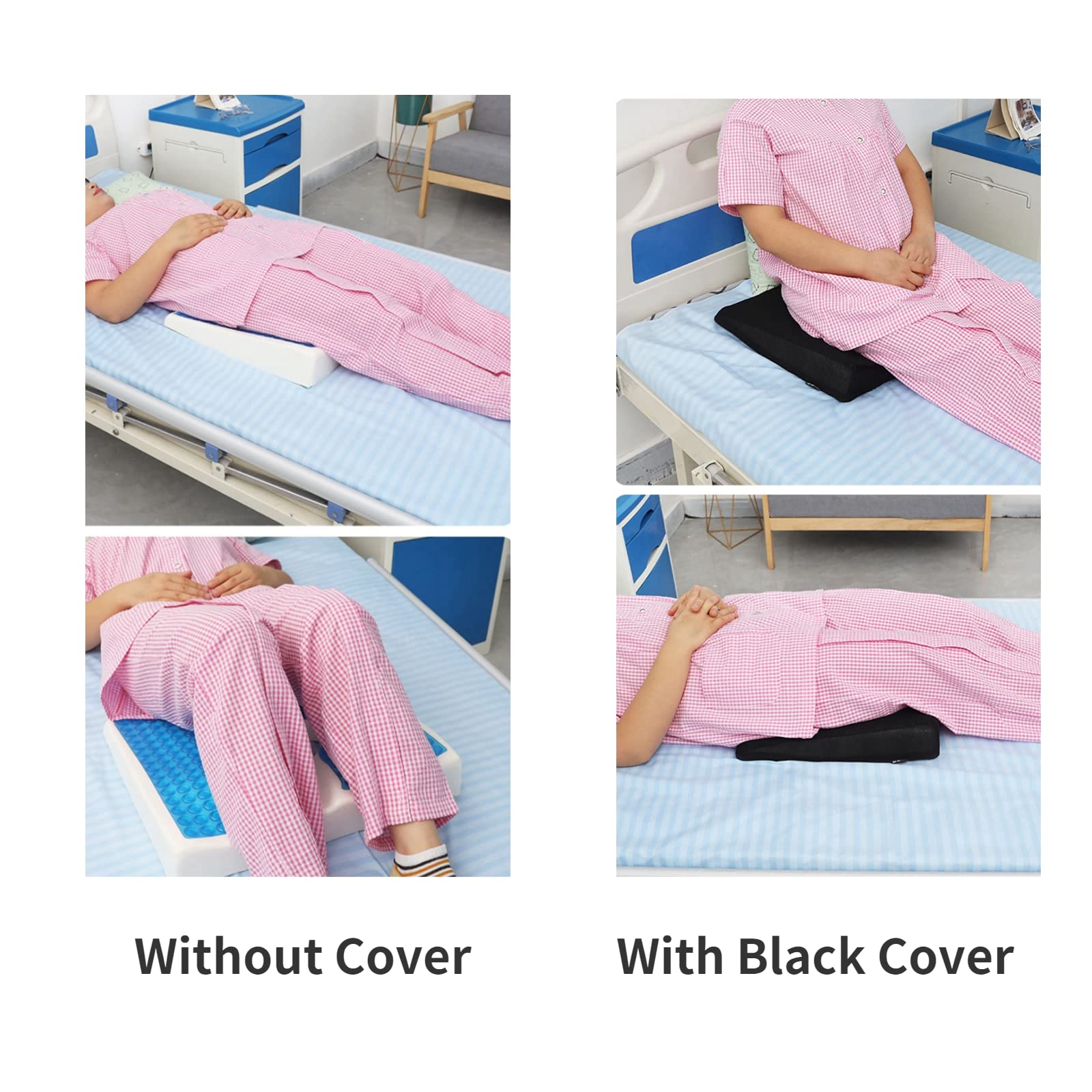 EGEN Gel Memory Foam Seat Cushion Hip Pain, Back Pain Tailbone Coccyx Sciatica Relief, Chair Cushion for Paralysis, Sedentary, Car, Wheelchair,Sciatica Bed Elderly Bedsore (with Black Cover)