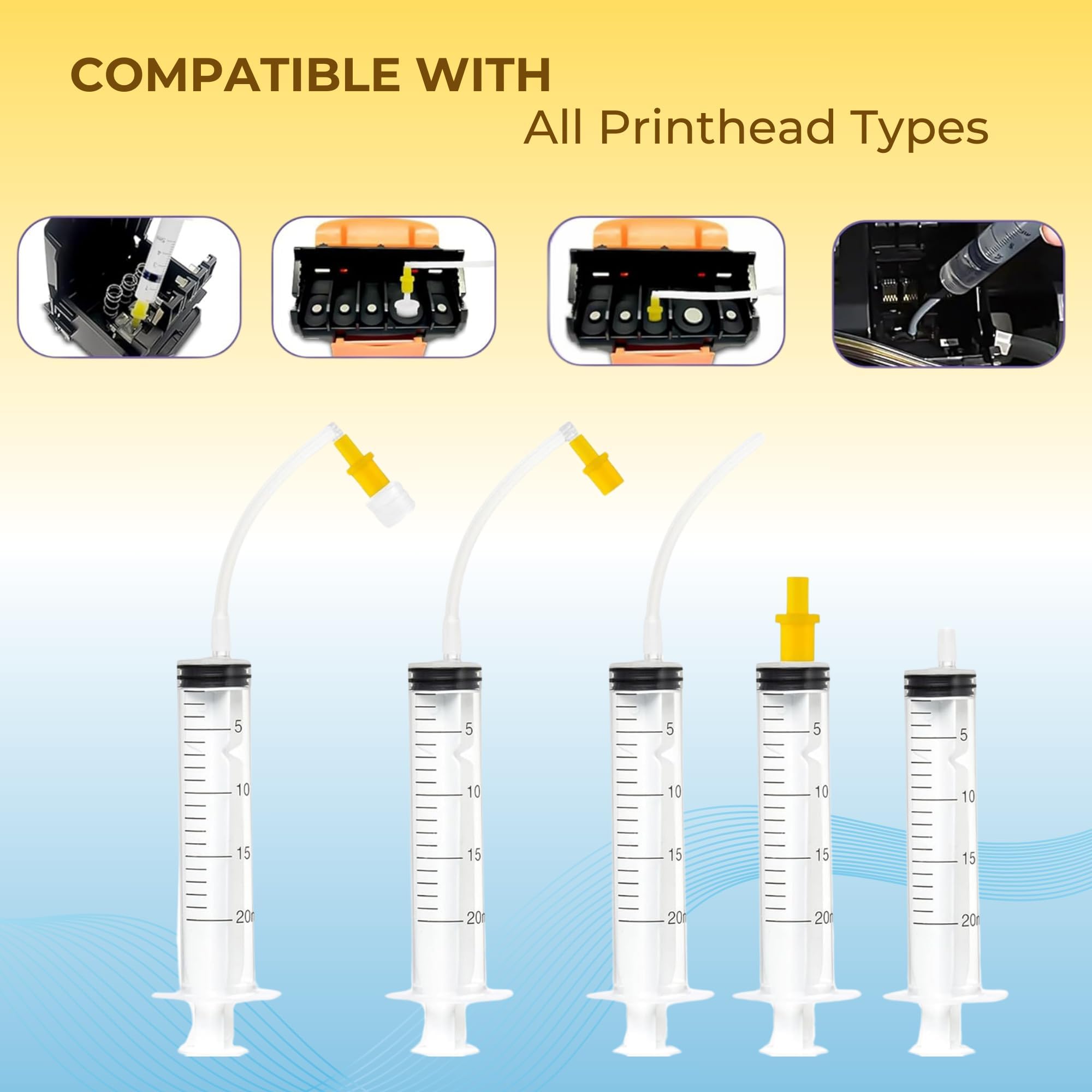 NGOODIEZ Printhead Cleaning Kit for Any DTF Printer/DTG Printer - Universal Printhead Cleaner Kit for Printer Nozzle - Printer Cleaning Kit for Direct Transfer Film Printers (100mL Solution)