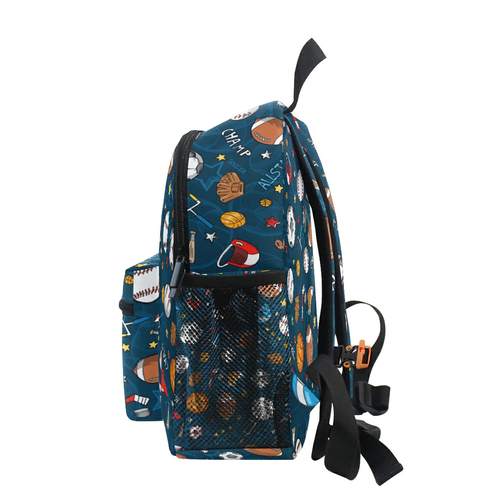 Sinestour Custom Sports Football Basketball Kid's Backpack Personalized Backpack with Name/Text Preschool Backpack for Boys Customizable Toddler Backpack for Girls with Chest Strap