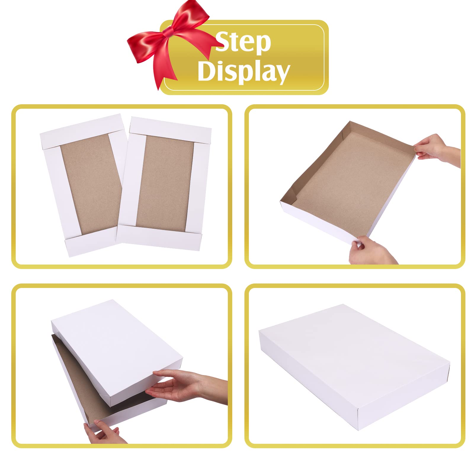 Moretoes 16 Pack Gift Boxes with Lids White Gift Boxes Bulk for Presents, Assorted Sizes for Wrapping Gifts, Bridesmaid Proposal Boxes 4-17 Inch Clothes Holidays Birthday Valentine's Day