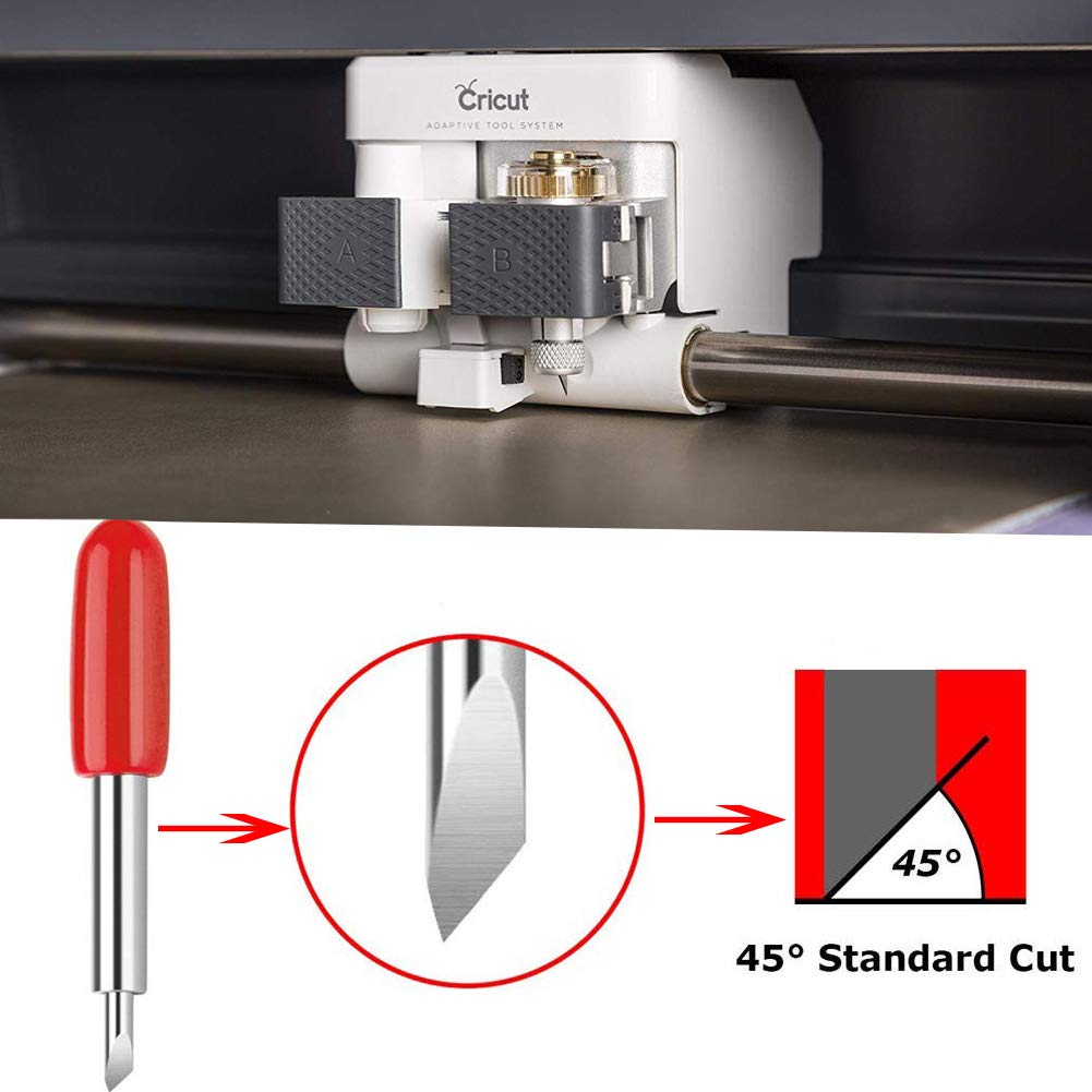 Elefama Fine Point Blades for Cricut Explore Air 2 Air Maker Expression 45 Degree Standard Vinyl Fabric Cutting Knife Blade Replacement for Cricut