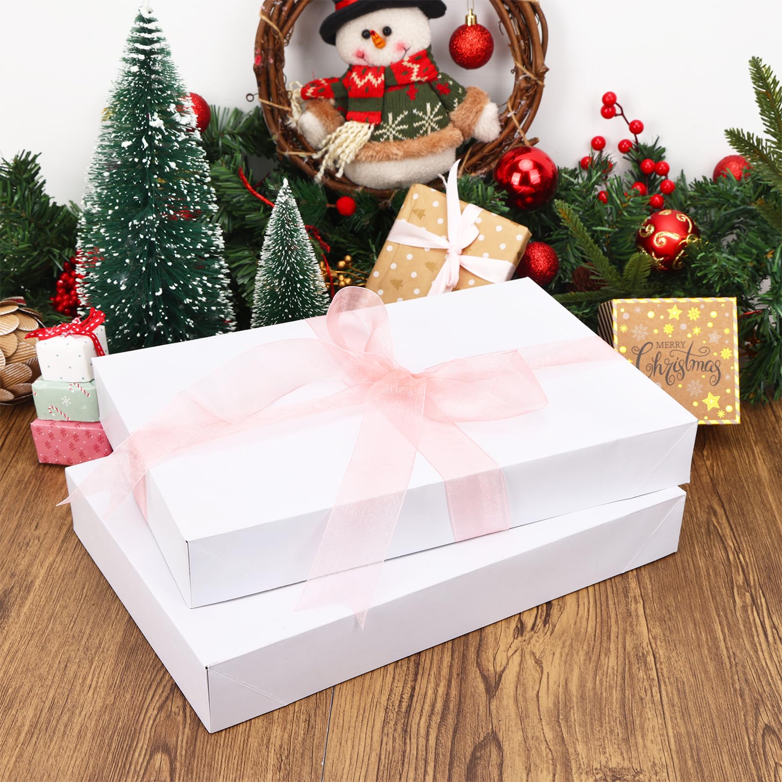 Moretoes 16 Pack Gift Boxes with Lids White Gift Boxes Bulk for Presents, Assorted Sizes for Wrapping Gifts, Bridesmaid Proposal Boxes 4-17 Inch Clothes Holidays Birthday Valentine's Day