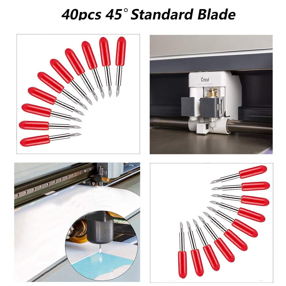 Elefama Fine Point Blades for Cricut Explore Air 2 Air Maker Expression 45 Degree Standard Vinyl Fabric Cutting Knife Blade Replacement for Cricut