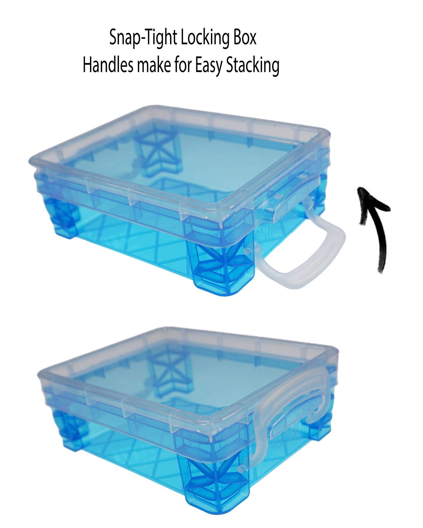 Storage Studios Advantus Super Stacker Crayon Box 8 Blue, 4, Clear, 2 Green, 2 Purple, 2 Pink 1.6 x 3.5 x 4.8 in. 61612 (18-Pack) bundled with 1 Artsiga Craft Bag