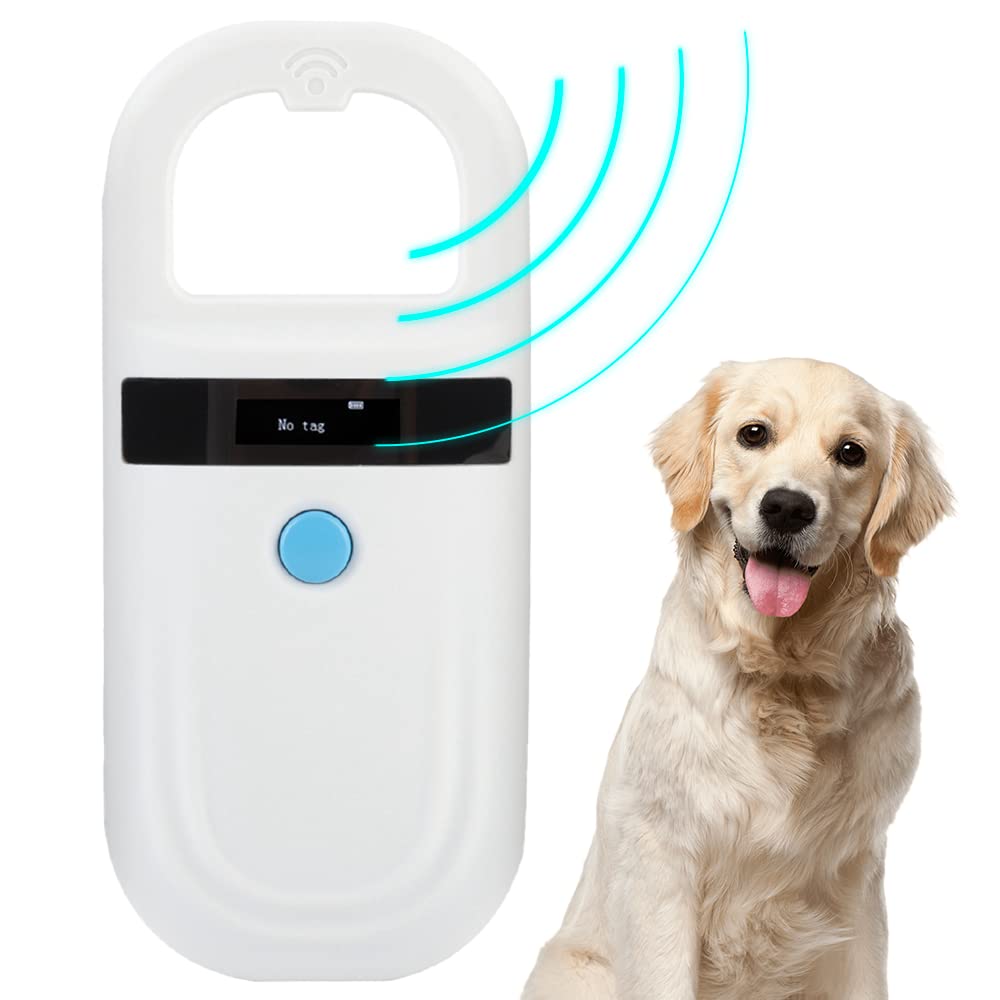 Watris Veiyi Dog Microchip Reader, Pet Microchip Scanner with OLED Display Screen, Pet Chip ID Scanner Supports FDX-B(ISO11784/11785) and EMID Microchips, for Animal Management