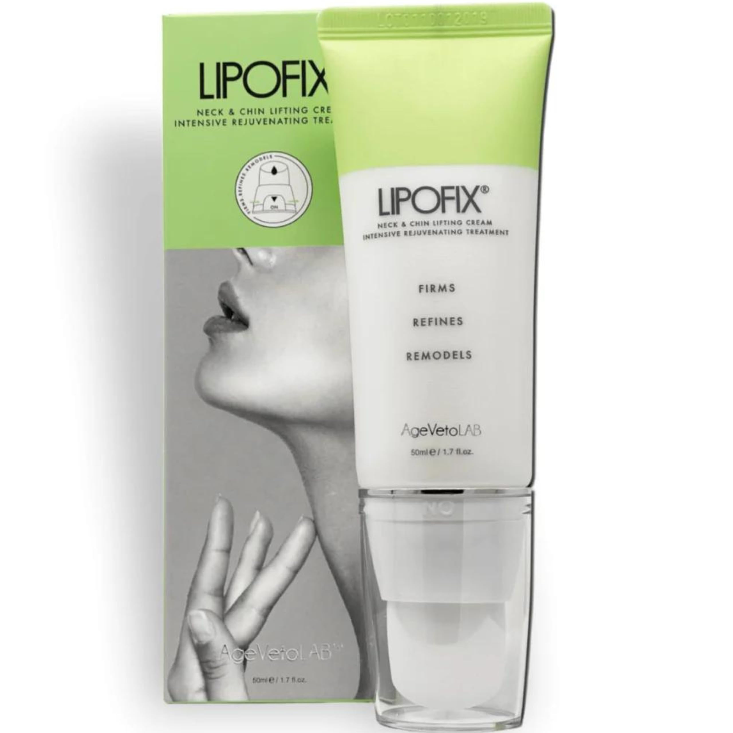 LIPOFIX Advanced Neck Firming Cream - Intensive Rejuvenating - Anti-Aging Moisturizer for Neck and Decollete - Day and Night Skincare