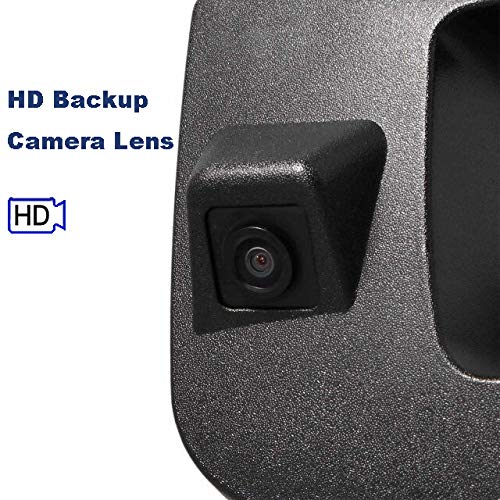 RED WOLF Tailgate Handle Rear View Backup Camera Reverse Parking W/ Guideline for Chevrolet Silverado/GMC Sierra 1500 2500HD 2007-2013 Pickup Black Waterproof