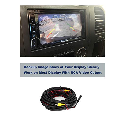 RED WOLF Tailgate Handle Rear View Backup Camera Reverse Parking W/ Guideline for Chevrolet Silverado/GMC Sierra 1500 2500HD 2007-2013 Pickup Black Waterproof
