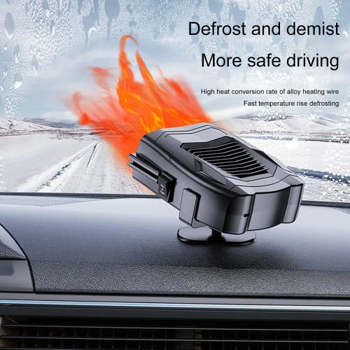 Portable Car Heater, 2022 Upgrade Auto Heater Fan, Car Defogger, Fast Heating Quickly Defrost Defogger 12V 150W Auto Ceramic Heater Fan 3-Outlet Plug in Cig Lighter(Yellow)