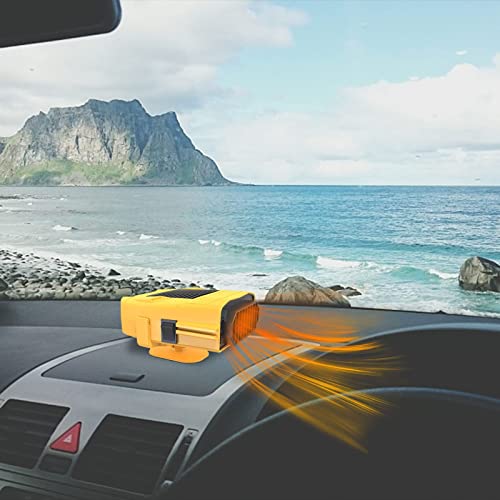 Portable Car Heater, 2022 Upgrade Auto Heater Fan, Car Defogger, Fast Heating Quickly Defrost Defogger 12V 150W Auto Ceramic Heater Fan 3-Outlet Plug in Cig Lighter(Yellow)