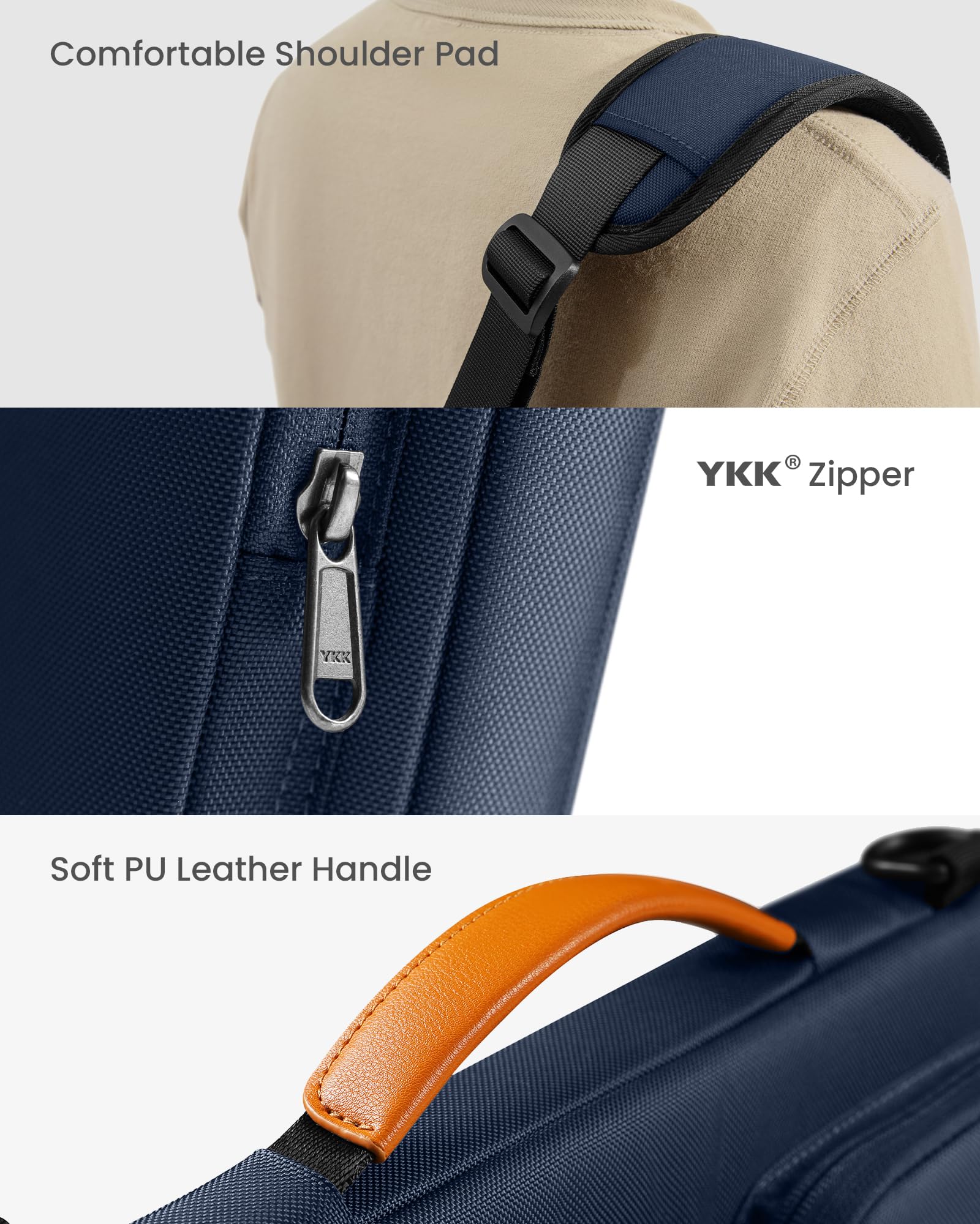 tomtoc 360 Protective Laptop Shoulder Bag for 15 Inch New MacBook Air M3/A3114 M2/A2941 2024-2023, 15 Inch Microsoft Surface Laptop 6/5, Water-Resistant Accessory Case for MacBook Pro A1990 A1707