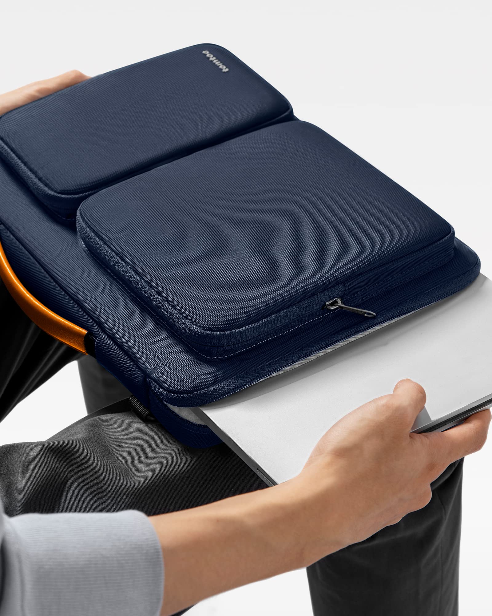 tomtoc 360 Protective Laptop Shoulder Bag for 15 Inch New MacBook Air M3/A3114 M2/A2941 2024-2023, 15 Inch Microsoft Surface Laptop 6/5, Water-Resistant Accessory Case for MacBook Pro A1990 A1707