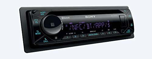 Sony MEX-N5300BT Built-in Dual Bluetooth Voice Command CD/MP3 AM/FM Radio Front USB AUX Pandora Spotify iHeartRadio iPod / iPhone Siri and Android Controls Car Stereo Receiver with ALPHASONIK EARBUDS