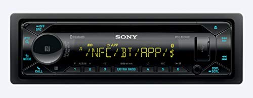 Sony MEX-N5300BT Built-in Dual Bluetooth Voice Command CD/MP3 AM/FM Radio Front USB AUX Pandora Spotify iHeartRadio iPod / iPhone Siri and Android Controls Car Stereo Receiver with ALPHASONIK EARBUDS