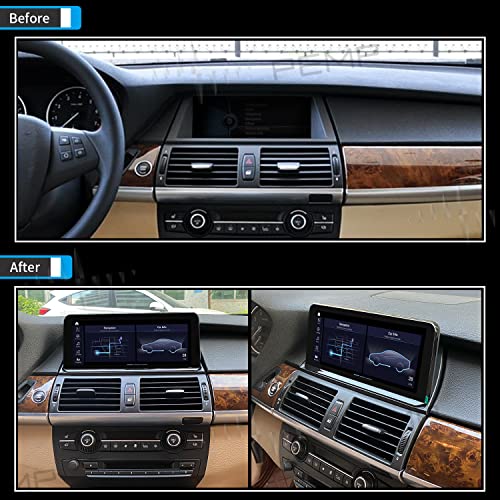 PEMP Blue Anti-Glare Vertical Screen E70 E71 Android 12 CarPlay Android auto, Snapdragon 662 8-core 4+64GB 10.25” HD Screen for BMW X5 X6 CIC (2010-2012)