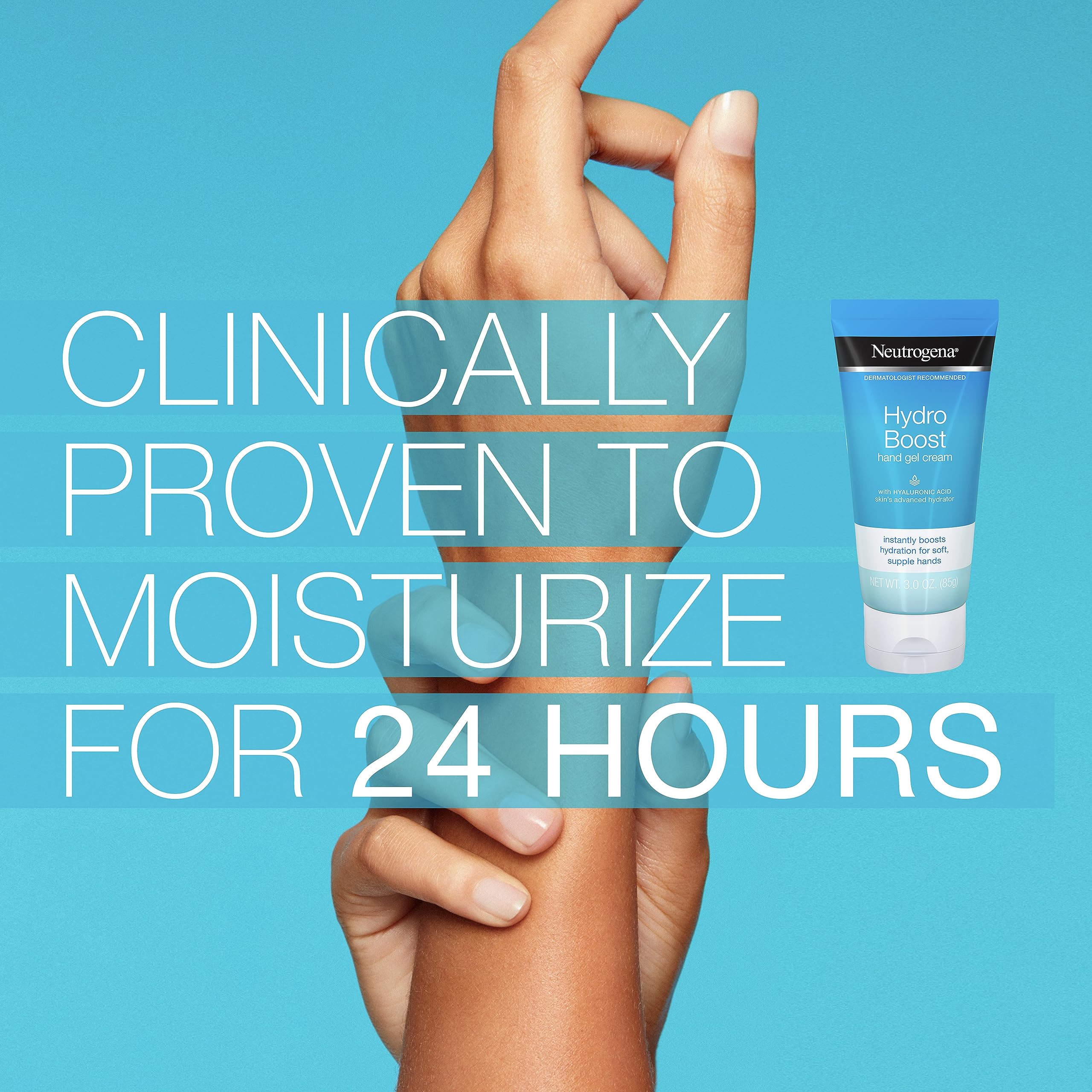 Neutrogena Hydro Boost Hydrating Hand Gel Cream with Hyaluronic Acid for Instantly Quenched, Soft & Supple Hands, Lightweight, Non-Greasy & Quick Absorbing Hand Lotion, Travel Size, 3 Oz