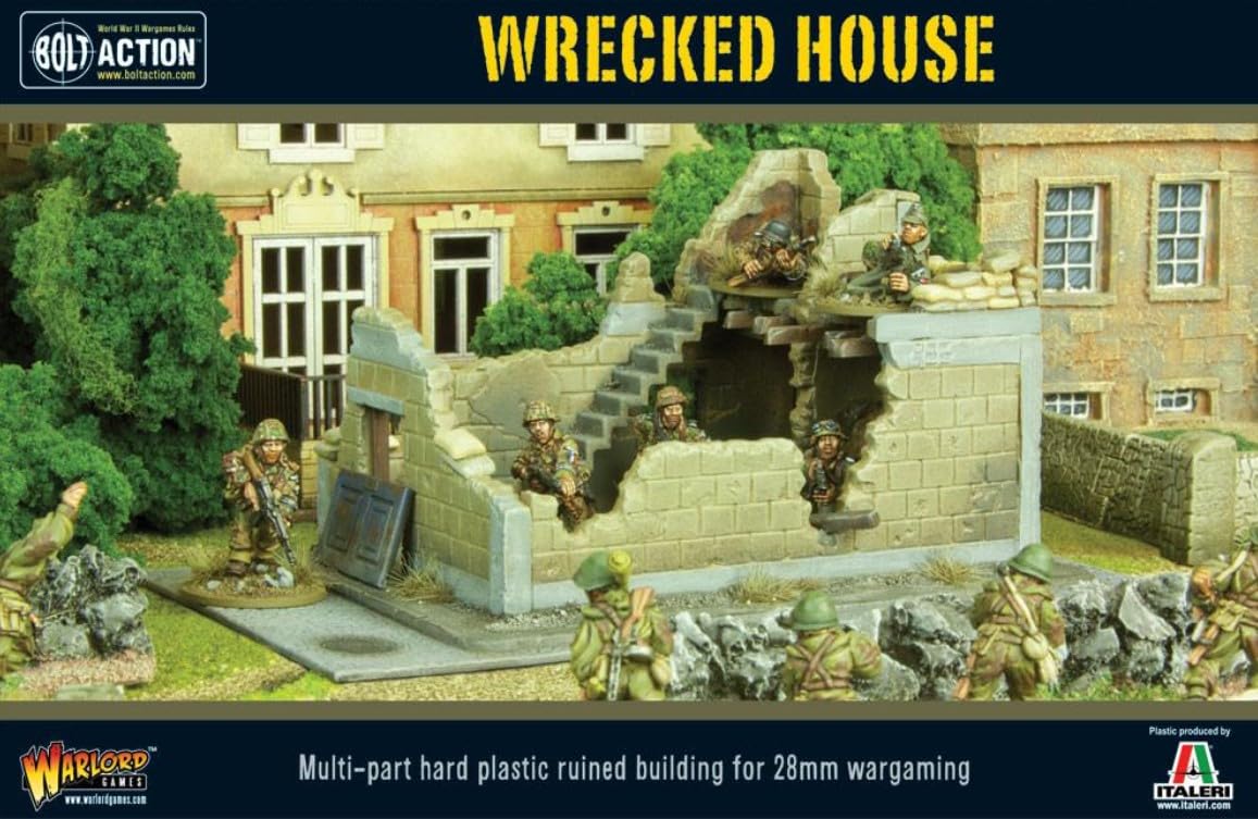 WarLord Bolt Action Wrecked House 1:56 WWII Military Table Top Wargaming Diorama Plastic Model Kit WG-TER-46