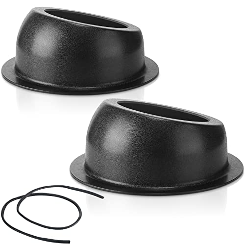 2 Pcs Universal Angled Speaker Enclosures Boxes Speaker Pods Car Speakers Mount with Rubber Strip for Install 6.5 Inch Speakers or Smaller Custom Mount Door Kick Panel Rear Deck (Black, Hole Cut)