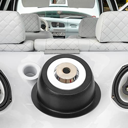 2 Pcs Universal Angled Speaker Enclosures Boxes Speaker Pods Car Speakers Mount with Rubber Strip for Install 6.5 Inch Speakers or Smaller Custom Mount Door Kick Panel Rear Deck (Black, Hole Cut)