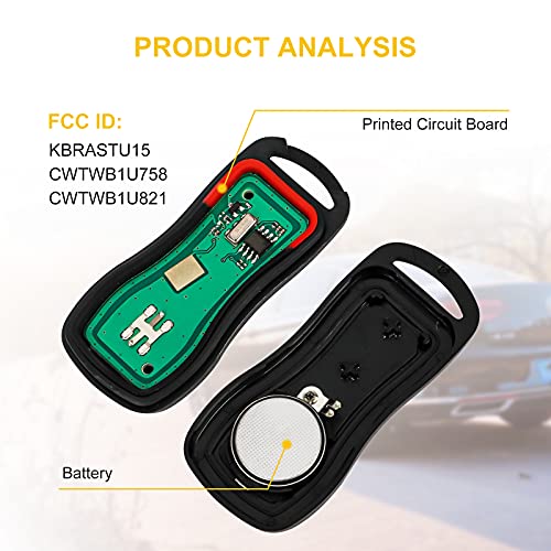 Pilida Keyless Entry Remote Control: Car Key Fob Compatible with Infiniti Nissan Altima Armada Maxima Quest Sentra 350Z| EX35 FX35 FX45 I35 G35 QX56 Replacement for KBRASTU15 (2 Pack)