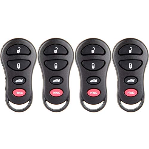 Keyless Entry Remote Key Fob X 4 for 2001-2009 for Jeep Liberty for Chrysler Sebring for Dodge Stratus for Chrysler 300M Concorde LHS for Dodge Intrepid Viper (GQ43VT17T)-4 Buttons