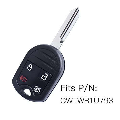 Key Fob Replacement Fits for Ford Explorer 2001-2015 Mustang 2005-2014 Expedition 2003-2017 Edge 2007-2015 Focus 2006-2011 Mercury Sable 2000-2009 Mazda Car Keyless Entry FCCID: CWTWB1U793 Pack of 1