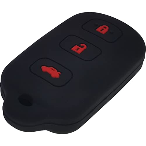 2Pcs Silicone 4 Buttons Key Fob Cover Remote Case Keyless Protector Compatible with Toyota Corolla Camry Avalon 4Runner Matrix Sequoia Sienna Solara Lexus ES300 LS400 SC300 SC400 Pontiac Vibe (Black)