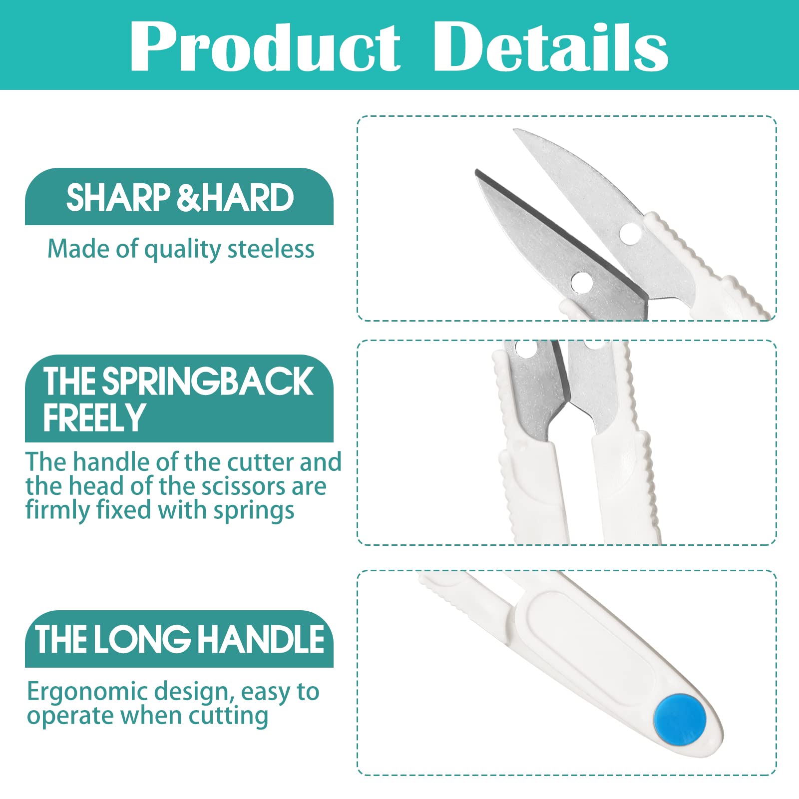 12 Pcs Yarn Scissors, U Shaped DIY Embroidery Scissors Thread for Crafting Enthusiasts with Protective Cover, 4 Inch, 4 Colors