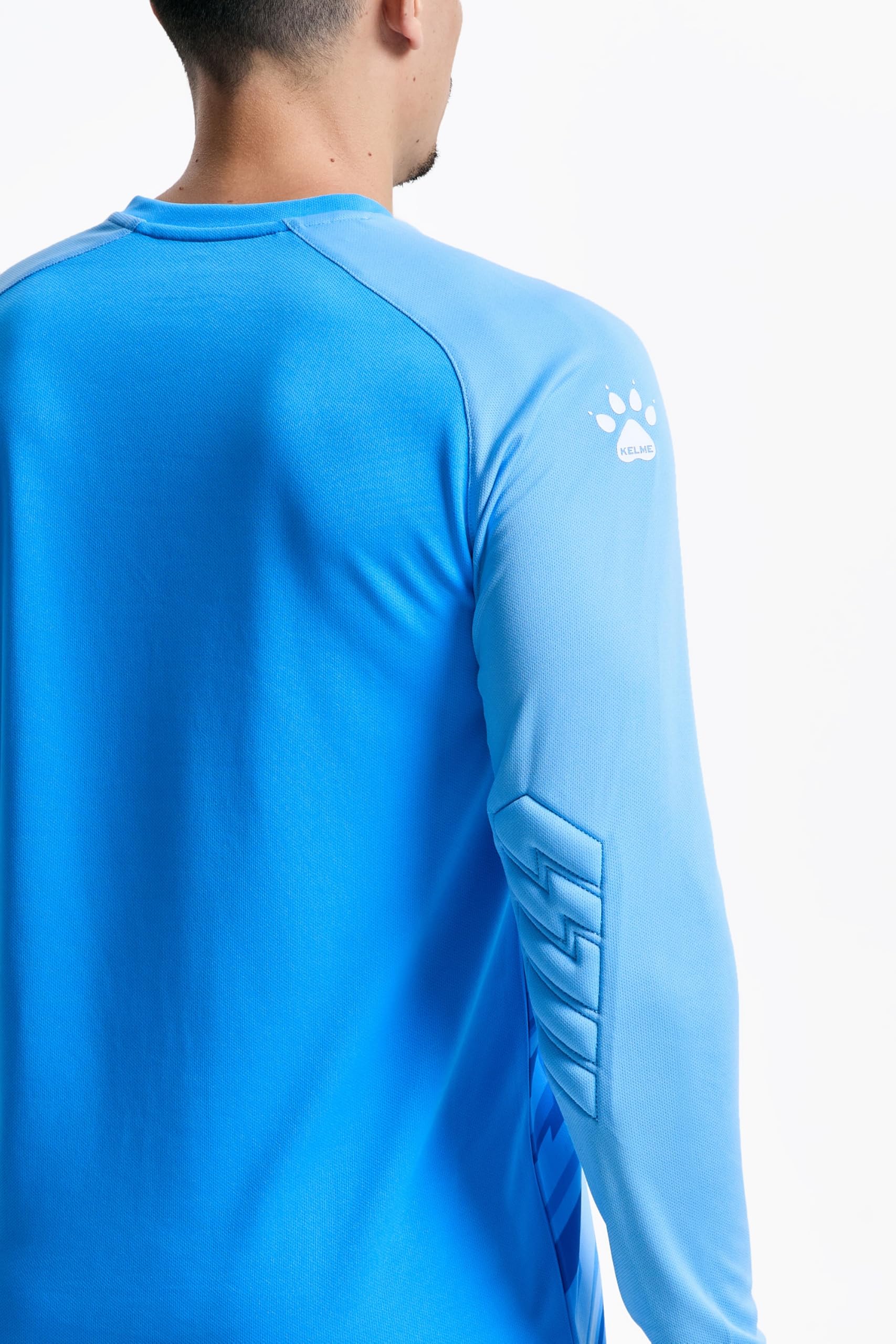 KELME Men's Soccer Goalie Jerseys,Padded Goalkeeper Kit,Youth Goalie Shirt and Pants with Socks Blue Medium