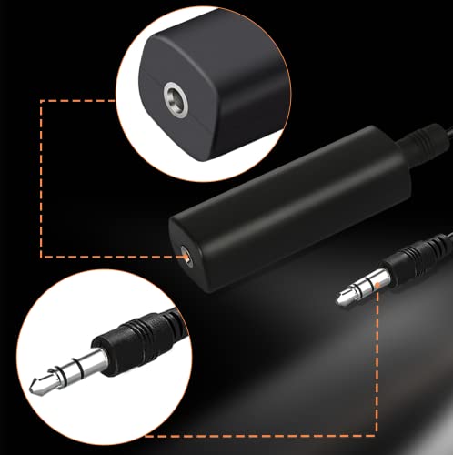 2 Packs Ground Loop Noise Isolator for Car Audio/Home Stereo System, Ground Loop Isolator with 3.5mm Audio Cable
