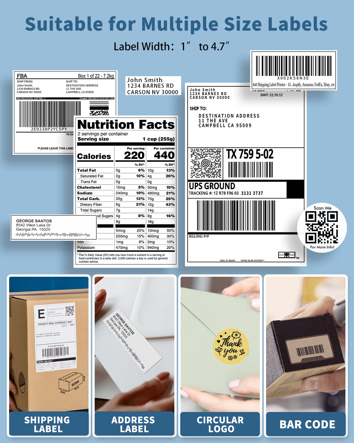 Label Printer with Thermal Pink Round Label - 2"